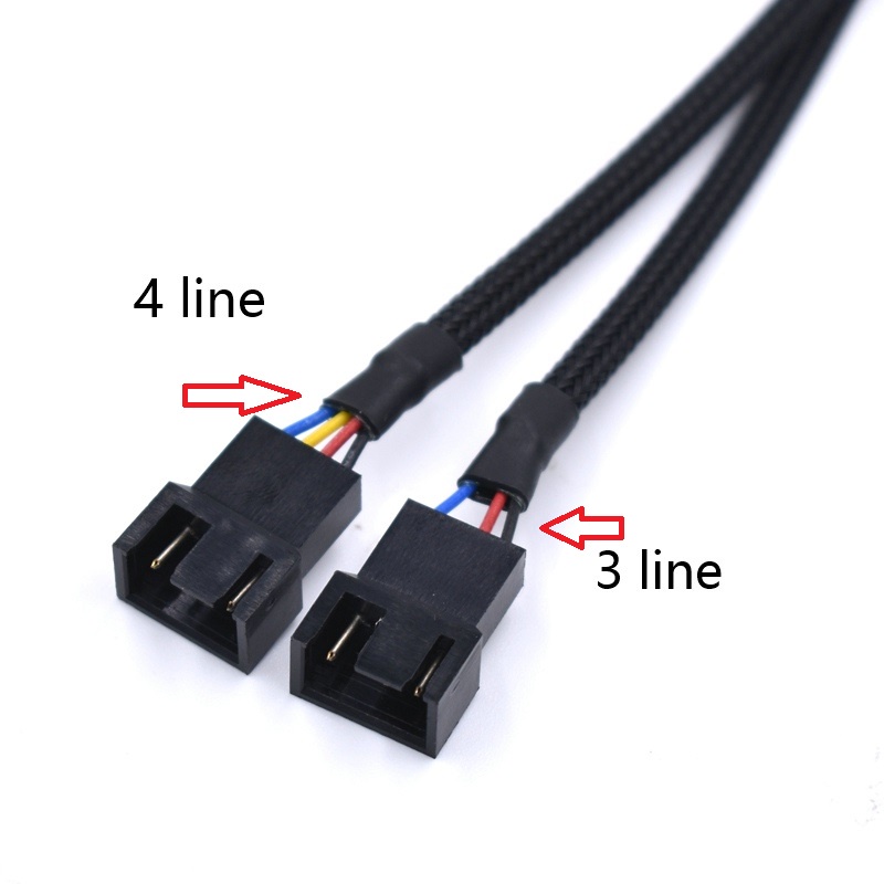 12cm Mini 4-Pin GPU to Dual 4-Pin PWM Fan Splitter Adapter Cable with ...