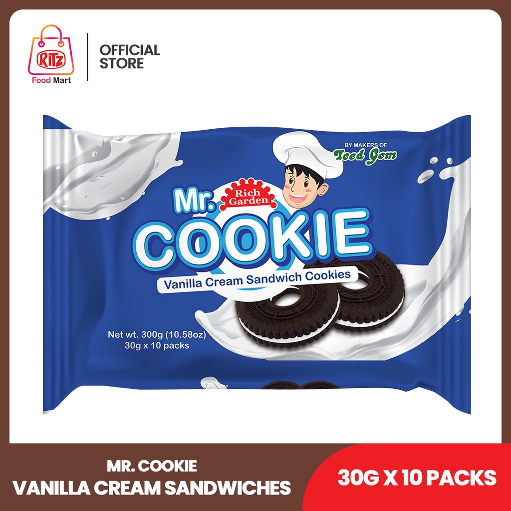 Mr. Cookie Vanilla Cream Sandwiches (10 packs) | Shopee Philippines