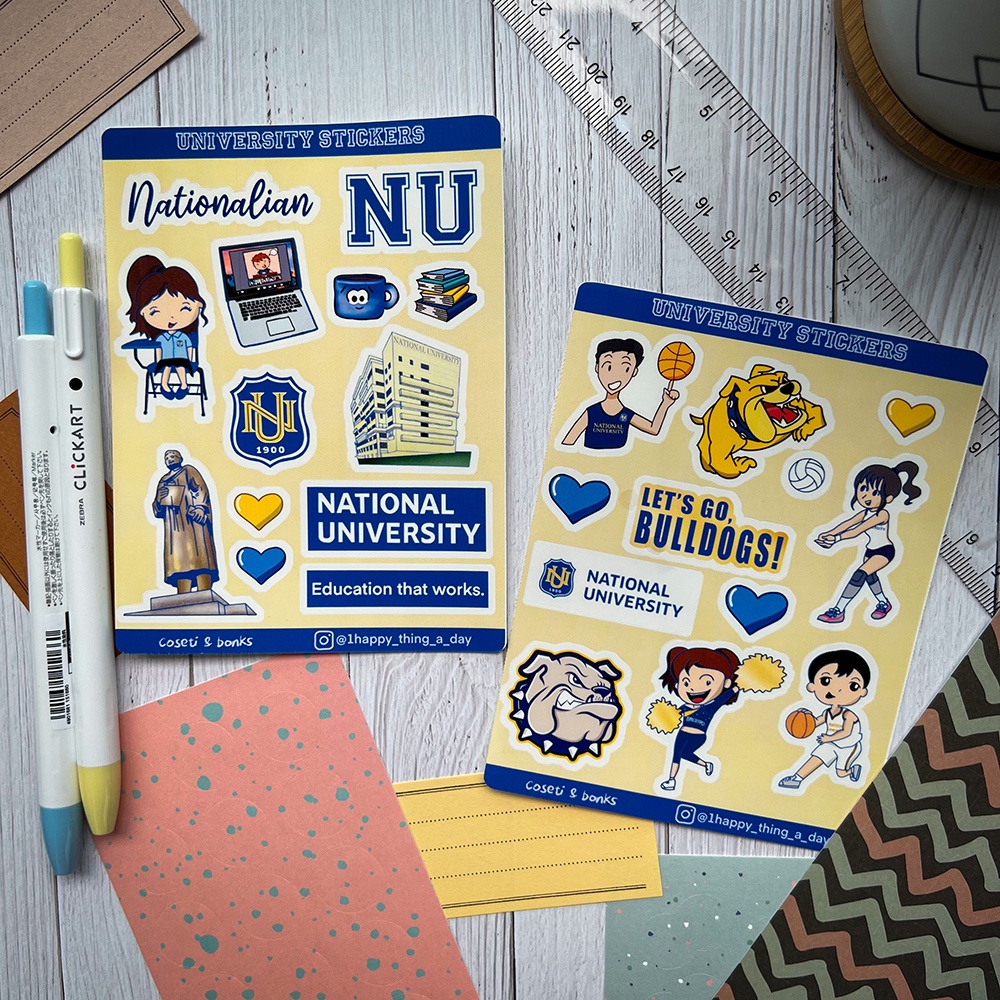 National University (NU) Water-resistant, Glossy stickers (2 sheets per ...