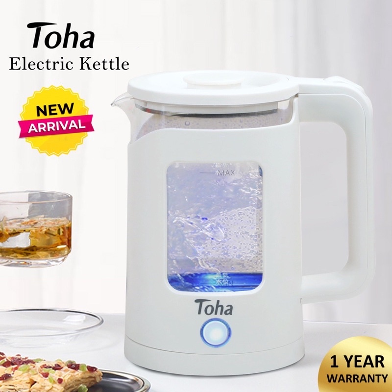 FLY Toha 1.5L Electric Kettle Translucent Glass Fast Boiling Kettle ...