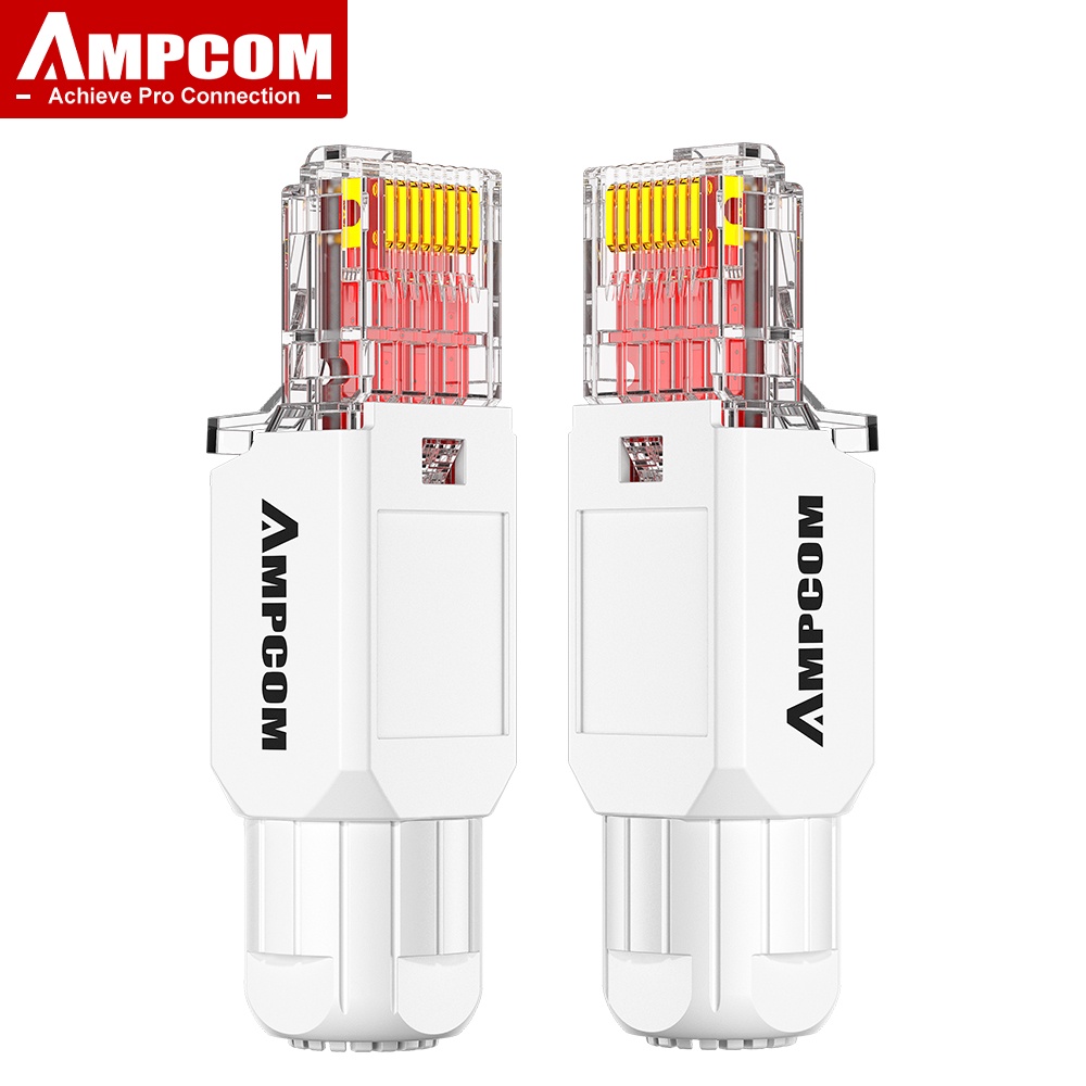 AMPCOM CAT6A Tool-Free UTP RJ45 Termination Plug, CAT6A CAT6 RJ45 Crimper Free. Multiple Colors ...