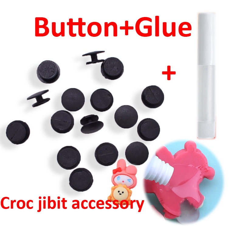 Black Shoe Buckle Croc Jibbits Set DIY Jibits Charms Button Ornaments ...
