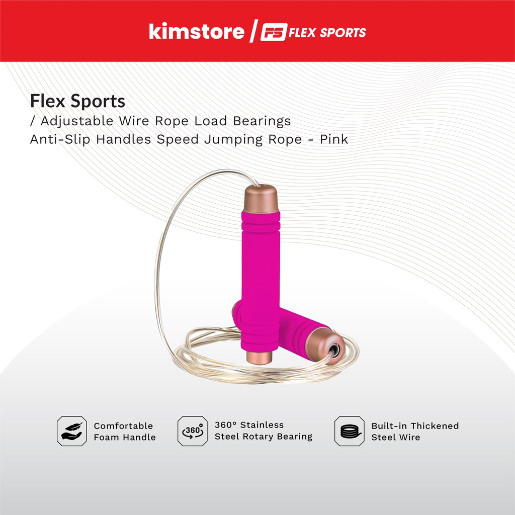 Flex Sports Adjustable Wire Rope Load Bearings Anti-Slip Handles Speed ...