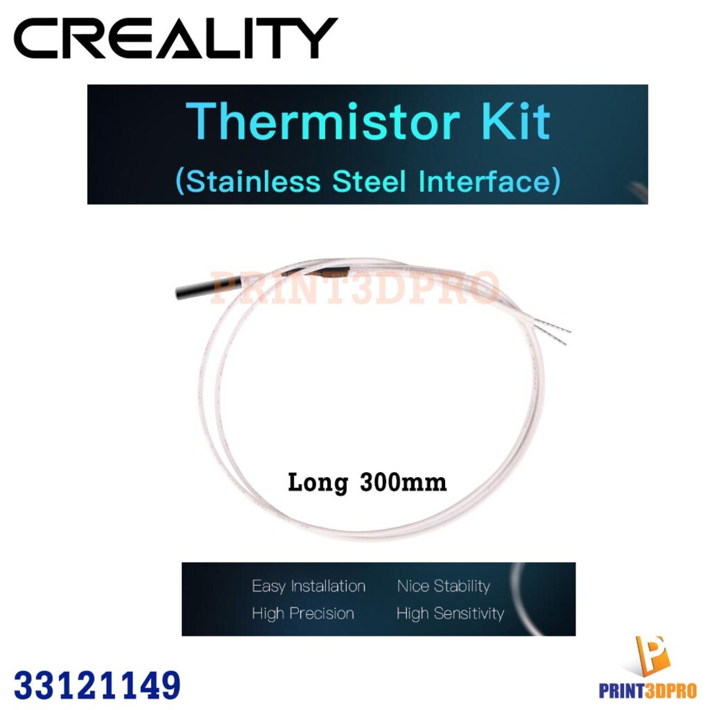 Creality Part Thermistor Kit Stainless Steel Interface 6mm Long 300mm ...