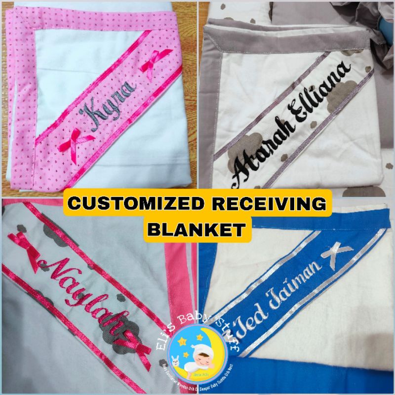 Eli's Customized Receiving Blanket / Pranela Blanket with name | Shopee ...