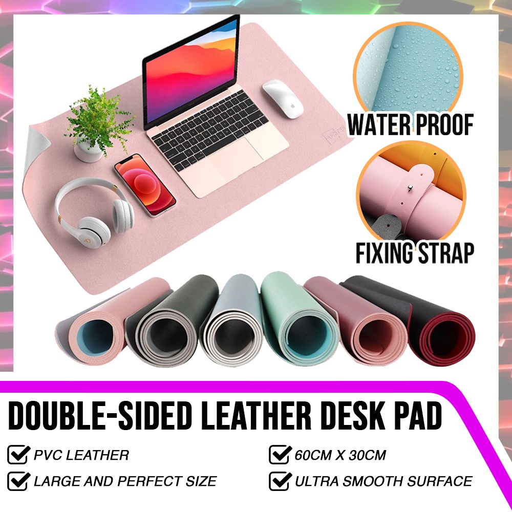 Double-Sided PU Leather Desk Pad Portable Large Mouse Pad Gamer ...