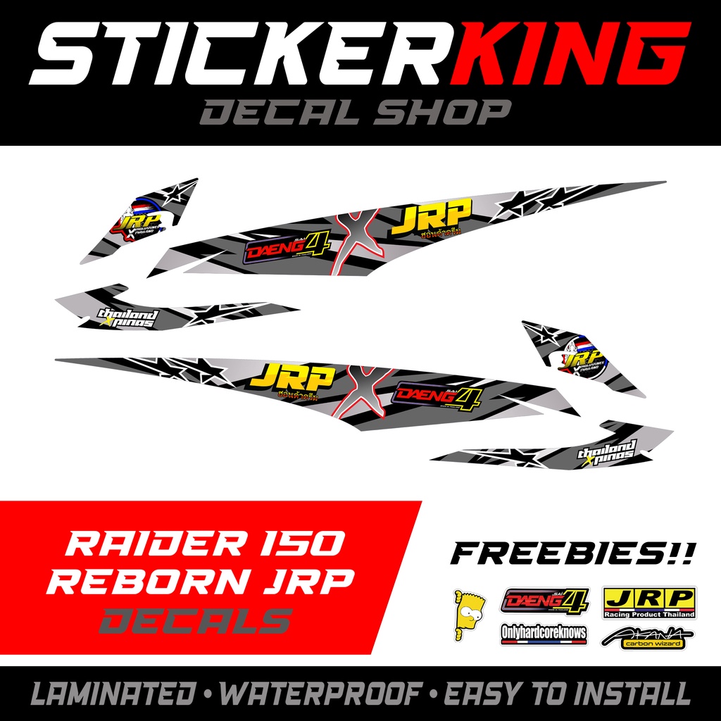 Raider 150 Reborn JRP Decals with freebies (Gray) | Shopee Philippines