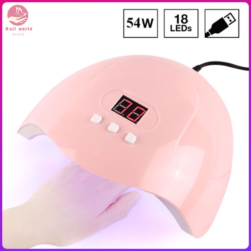 54W Uv Nail Lamp 18 Leds Nail Dryer 30S/60S/90S Usb Gel Nail Drying Machine Manicure Tools Nail ...