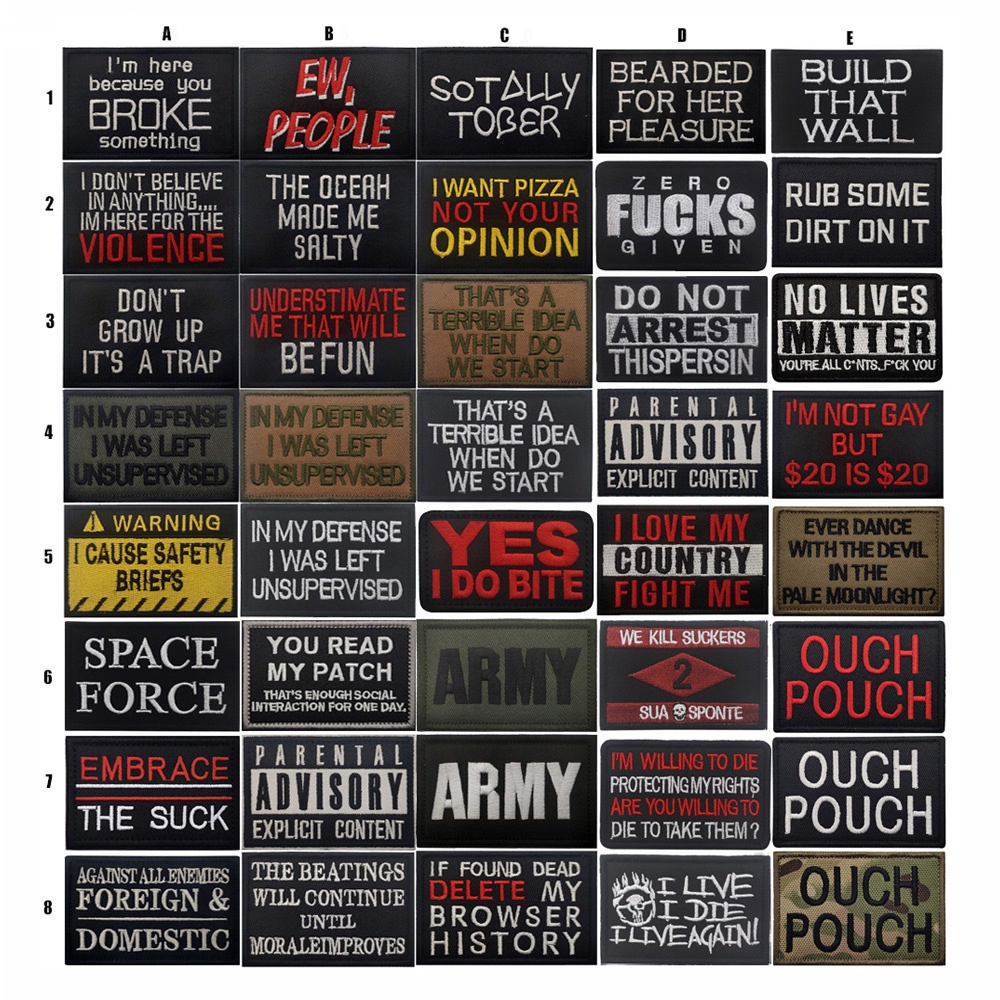 New Design Unique Patch YES I DO BITE Velcro English Series 3D ...