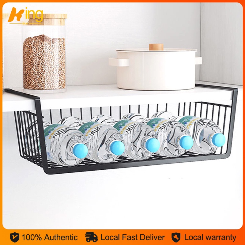 Under Shelf Table Storage Basket Rack Desk Wire Cabinet Hanging Rack ...