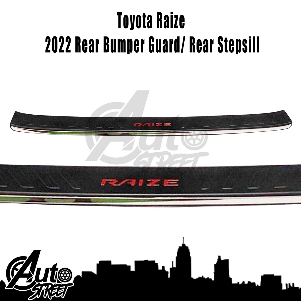 Toyota Raize 2022 Rear Bumper Guard/ Rear Stepsill (Black with red Logo ...
