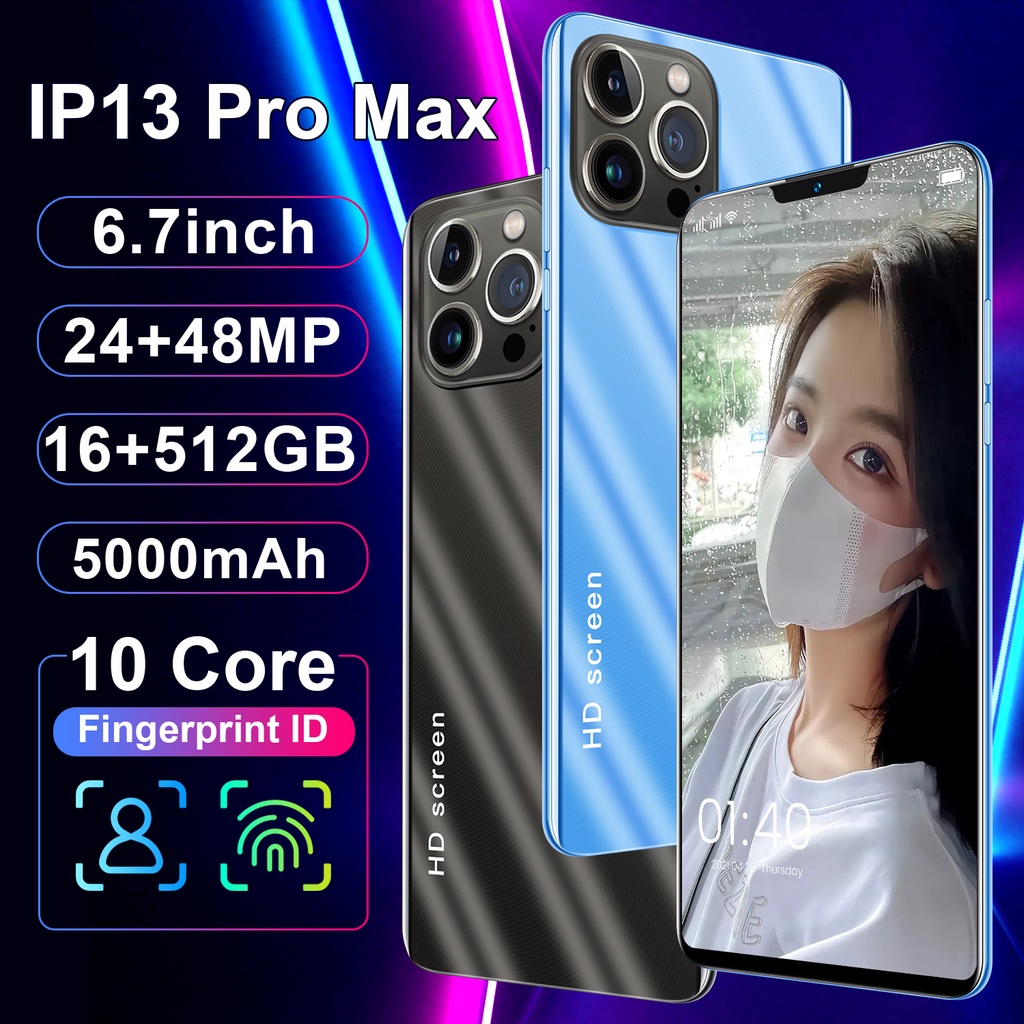 ip13 pro Max MTK6889 16GB+512GB 5000mah Large Battery Long Life Trendy ...