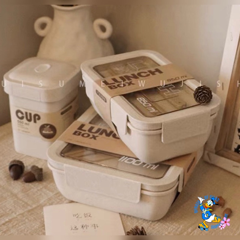 COD 1100ML Lunchbox Rectangular Dailyuse/Container/Wheatstraw/Bentobox ...