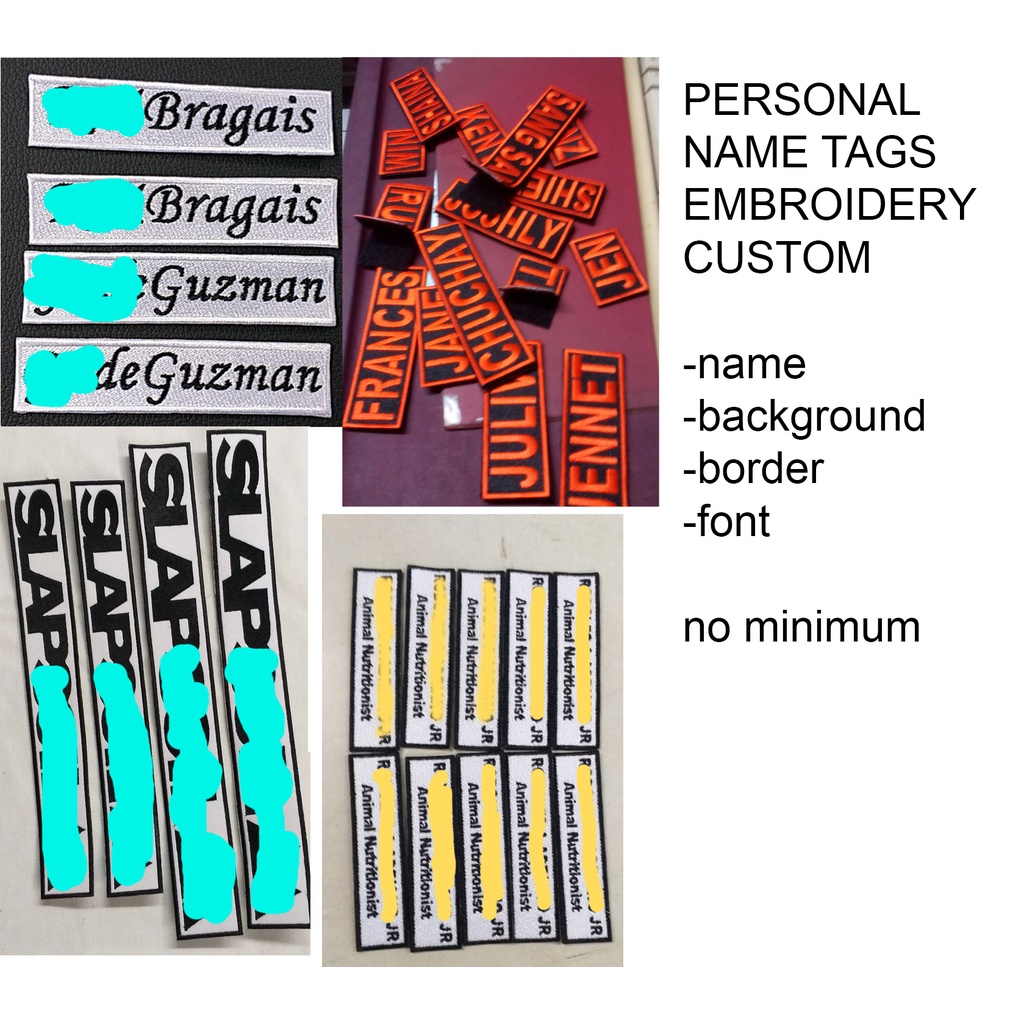 name plate patch embroidery military security guard medic lettering ...