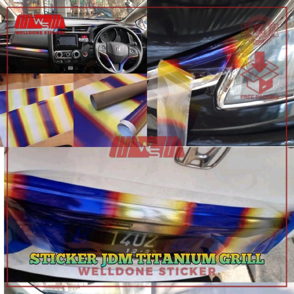 Titanium/rainbow STICKERS FOR ALL TYPES OF CHROME CAR GRILLS | Shopee ...