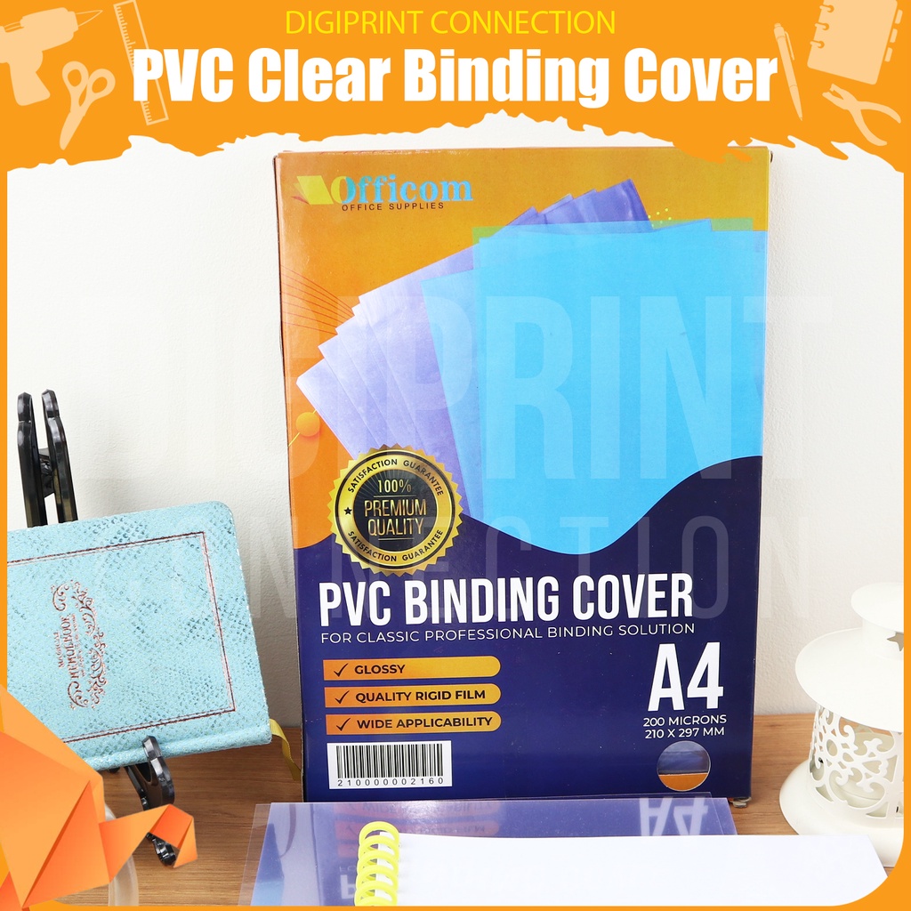 100pcs PVC Binding Cover Clear 200 microns A4 | Short | Legal || PP ...
