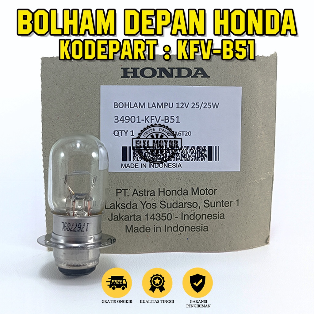 Honda BEAT VARIO SCOPY SPACY BLUB HEADLIGHT HEADLIGHT BULB 12V 25W (KFV ...