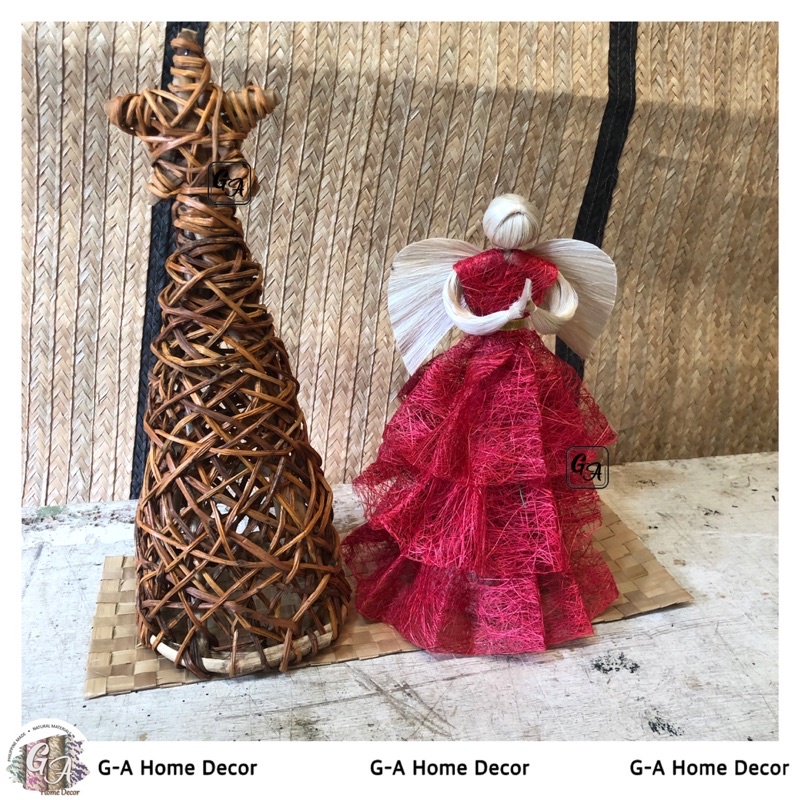 Native table christmas tree 1 ft - Abaca Angel - rattan - hagnaya ...