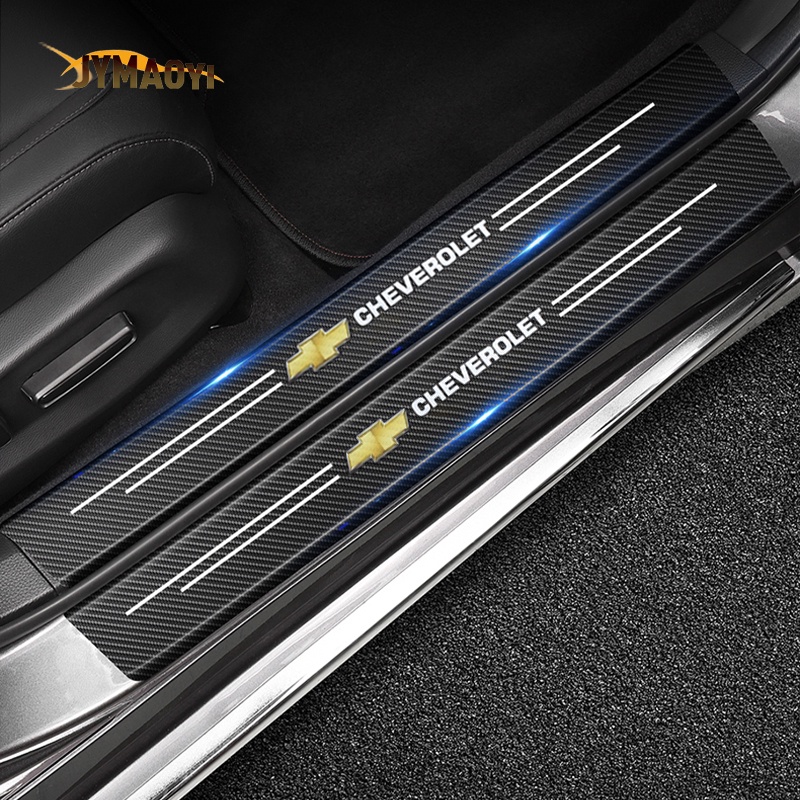 4Pcs Carbon Fiber Car Door Threshold Sill Protector Stickers For ...