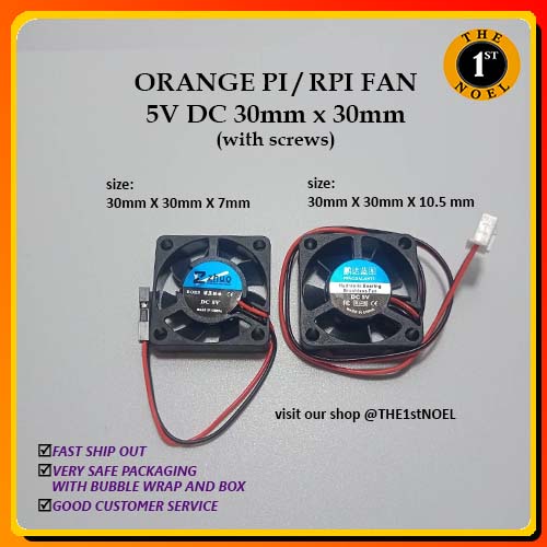 OPI / RPI COOLING FAN 30MMX30MM (for orange pi / raspberry pi) | Shopee ...