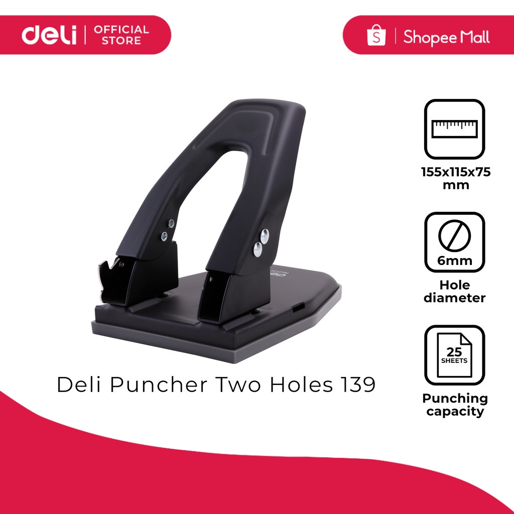 Deli 139 Office Supplies- Puncher Two Holes | Shopee Philippines