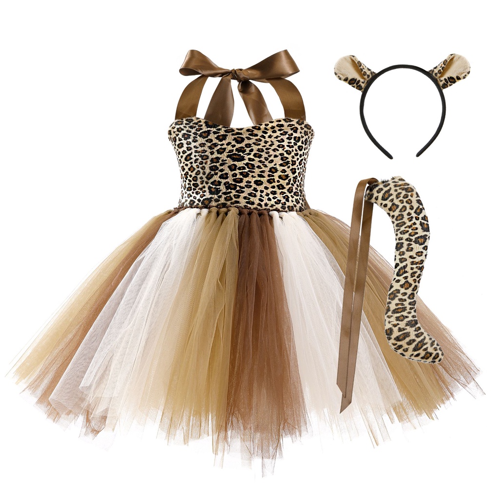 Girls Halloween Animal Cosplay Costume Children Zoo Theme Party Dresses ...