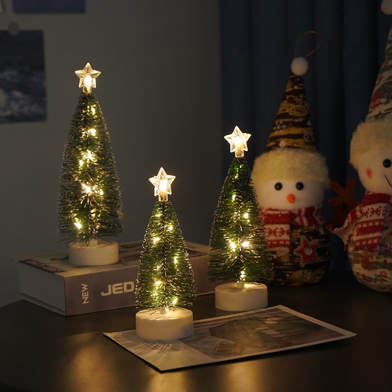 3Pcs/Set Small Pine Trees Lights / LED Desktop Decoration Mini ...