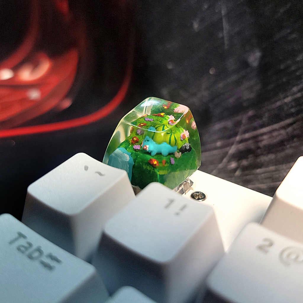 Pokemon Bulbasaur keycap - mechanical key buttons - translucent keycaps ...
