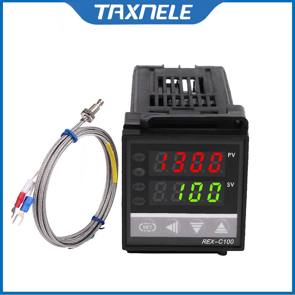 Dual Digital PID Temperature Controller REX-C100 with Sensor Thermocouple K, Relay Output ...