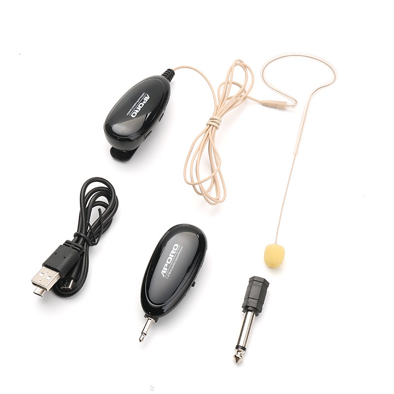 SIAITec APORO 2.4G Skin Tone earworn wireless microphone, Ear Hook skin ...