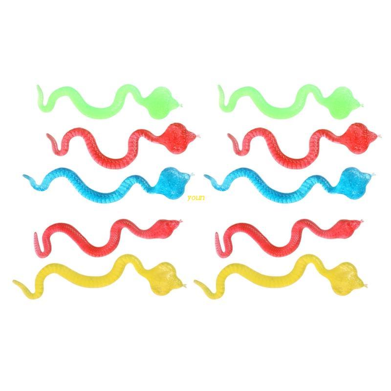 youn 10pcs Squishy Snake Toy Sticky Fidget Decompression Activity Toy ...
