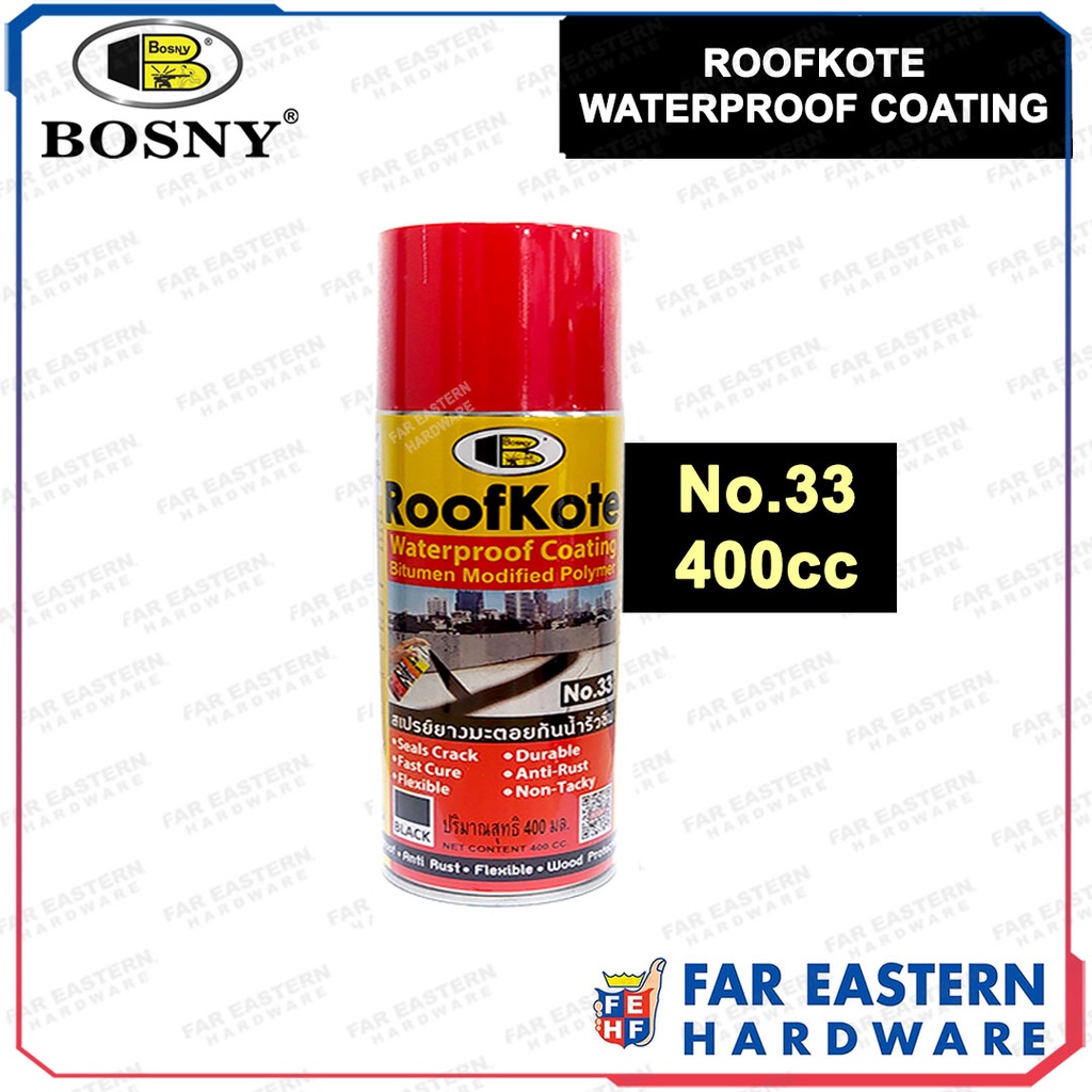BOSNY RoofKote Waterproof Coating Paint Spray Black No.33 Roof Kote ...