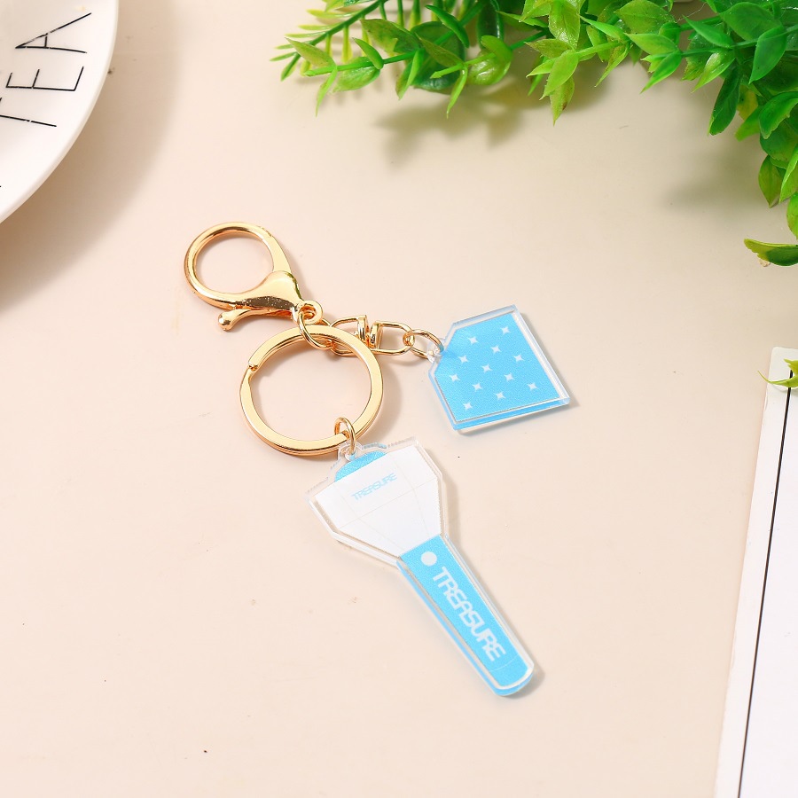 KPOP new acrylic light stick keychain pendant BANGTAN BOYS LISA JENNIE TXT ASTRO TREASURE (G)I ...