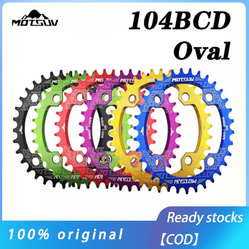 MOTSUV 104BCD round Narrow Wide Chainring MTB Mountain bike bicycle 32T 34T 36T 38T crankset ...