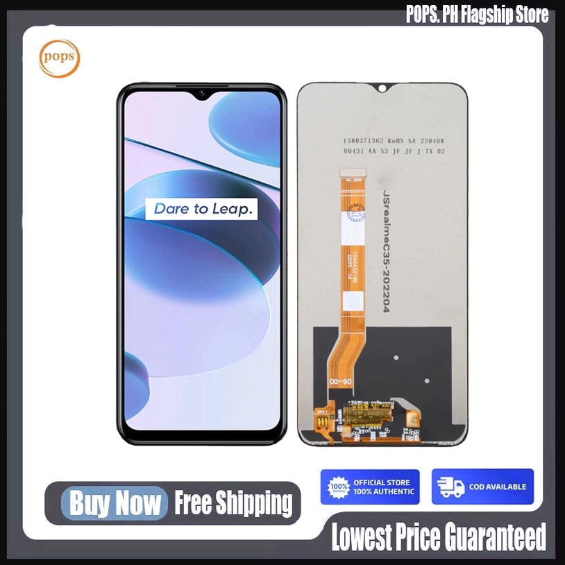 Realme LCD Realme C35 LCD Digital Touch Screen Display Frame Assembly for Replacement | Shopee ...