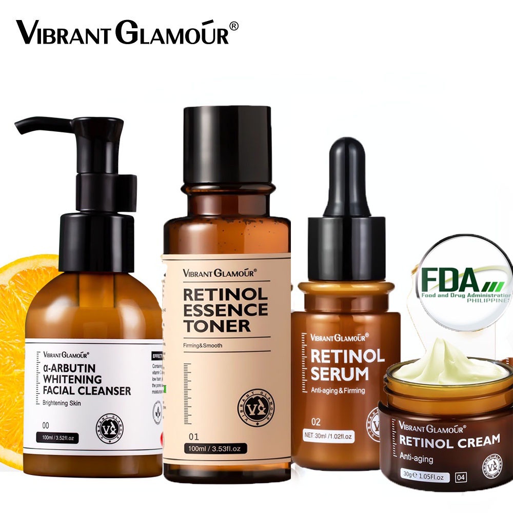 VIBRANT GLAMOUR FDA Natural Retinol Sets Face Cream+Facial Serum ...
