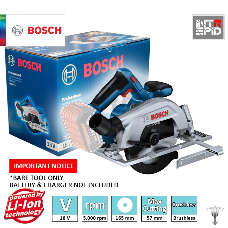 Bosch GKS 185-Li Professional 18 V Brushless Cordless Circular Saw 165 ...