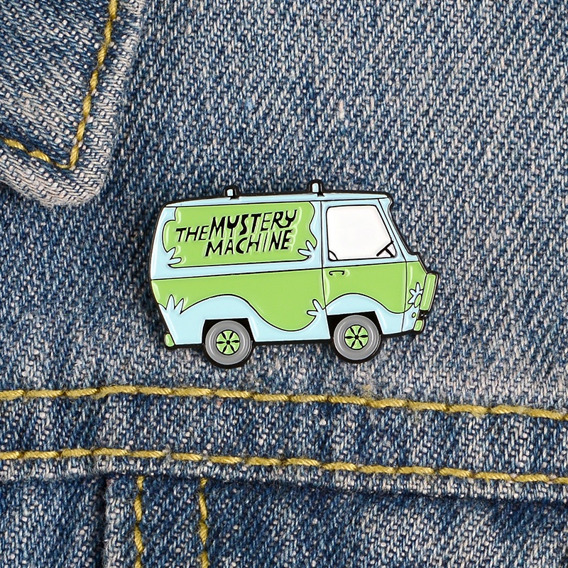 Creative Bus Brook Pin Enamel Badges Green Bus Cartoon Bags ...