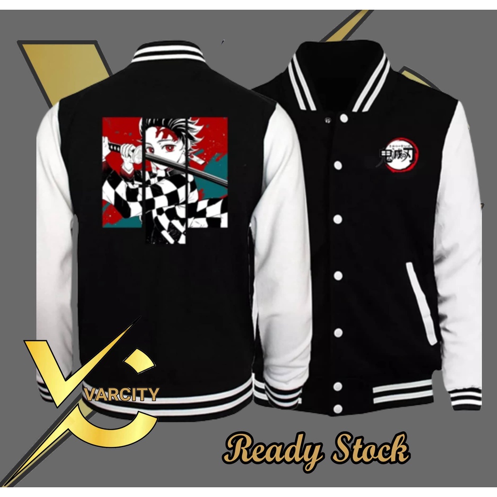 Varsity BASEBALL JACKET ANIME TANJIRO KAMADO DEMON SLAYER KIMETSU NO ...