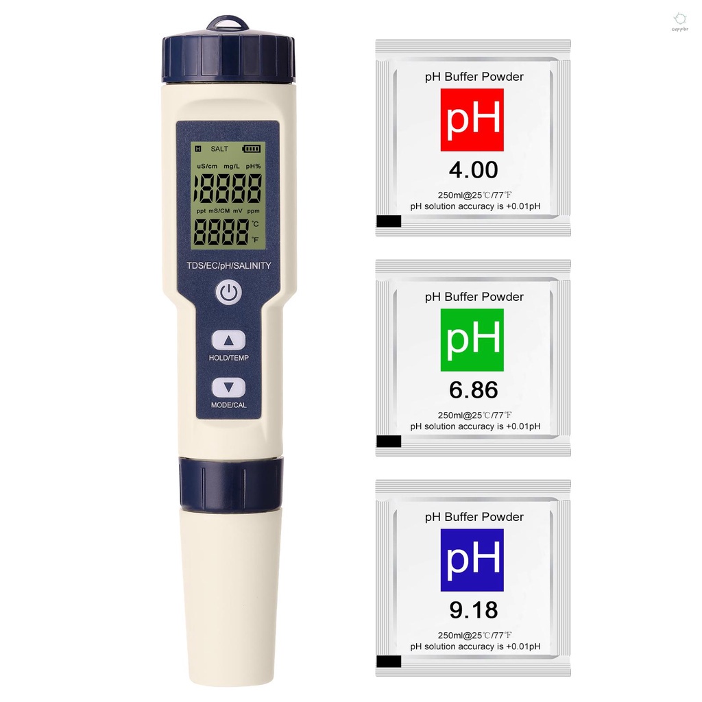 5 In 1 Professional Multiparameter Combination Test Meter PH/EC/TDS ...
