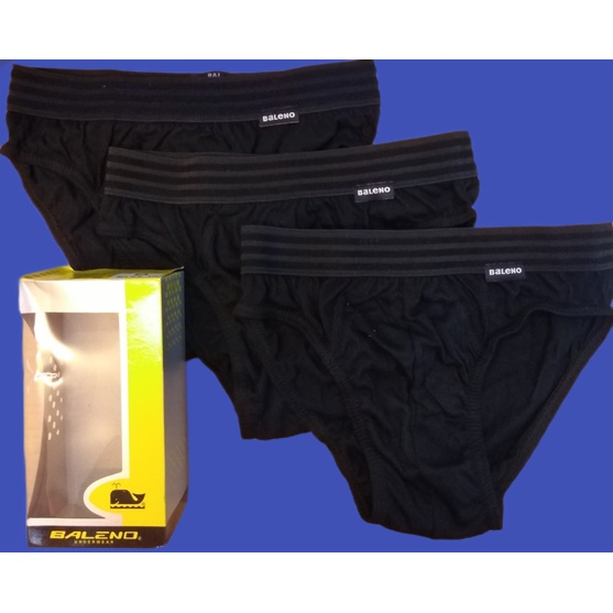 Baleno Original Underwear 3 Pieces (BL 65-30) All Black Cotton Outside ...