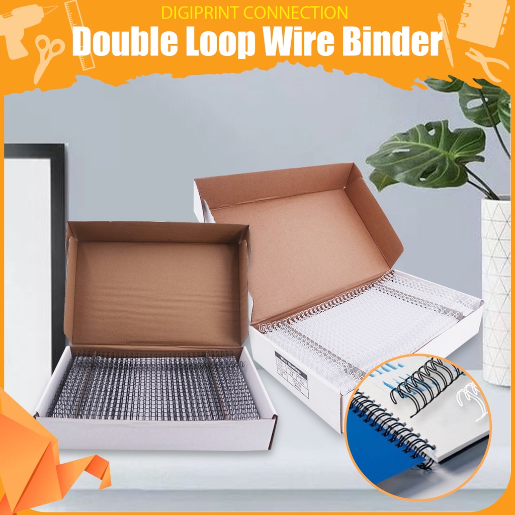 100pcs Double Loop Wire White | Black Binder A4 Size 34 Holes 3:1 Pitch ...