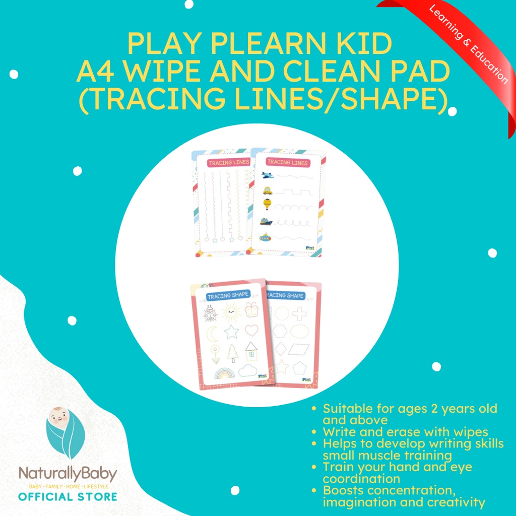 Play Plearn Kid A4 Wipe & Clean Pad | Shopee Philippines