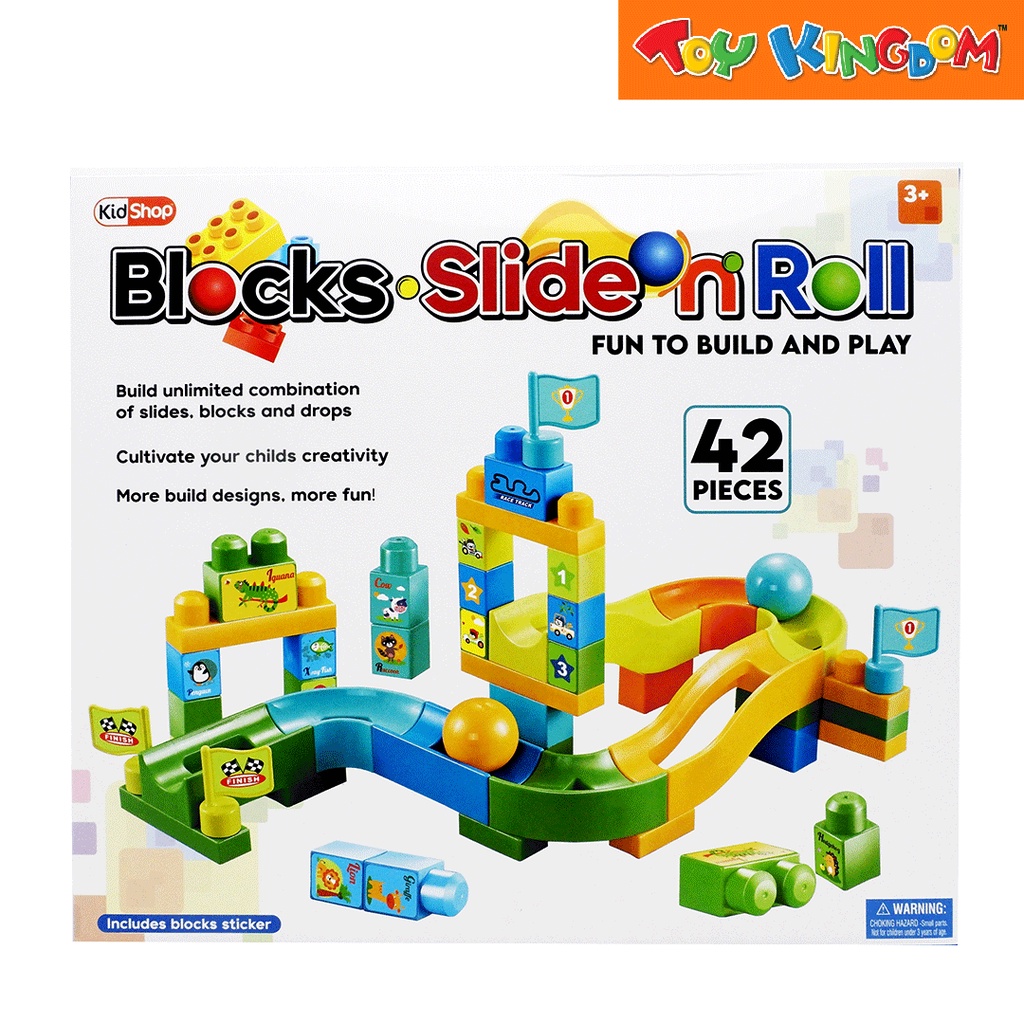 KidShop Blocks Slide 'n Roll 42 pcs Building Blocks | Shopee Philippines