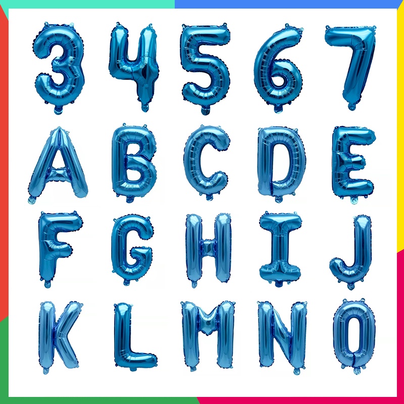 16inch letter foil balloon blue number foil balloon letter balloons ...