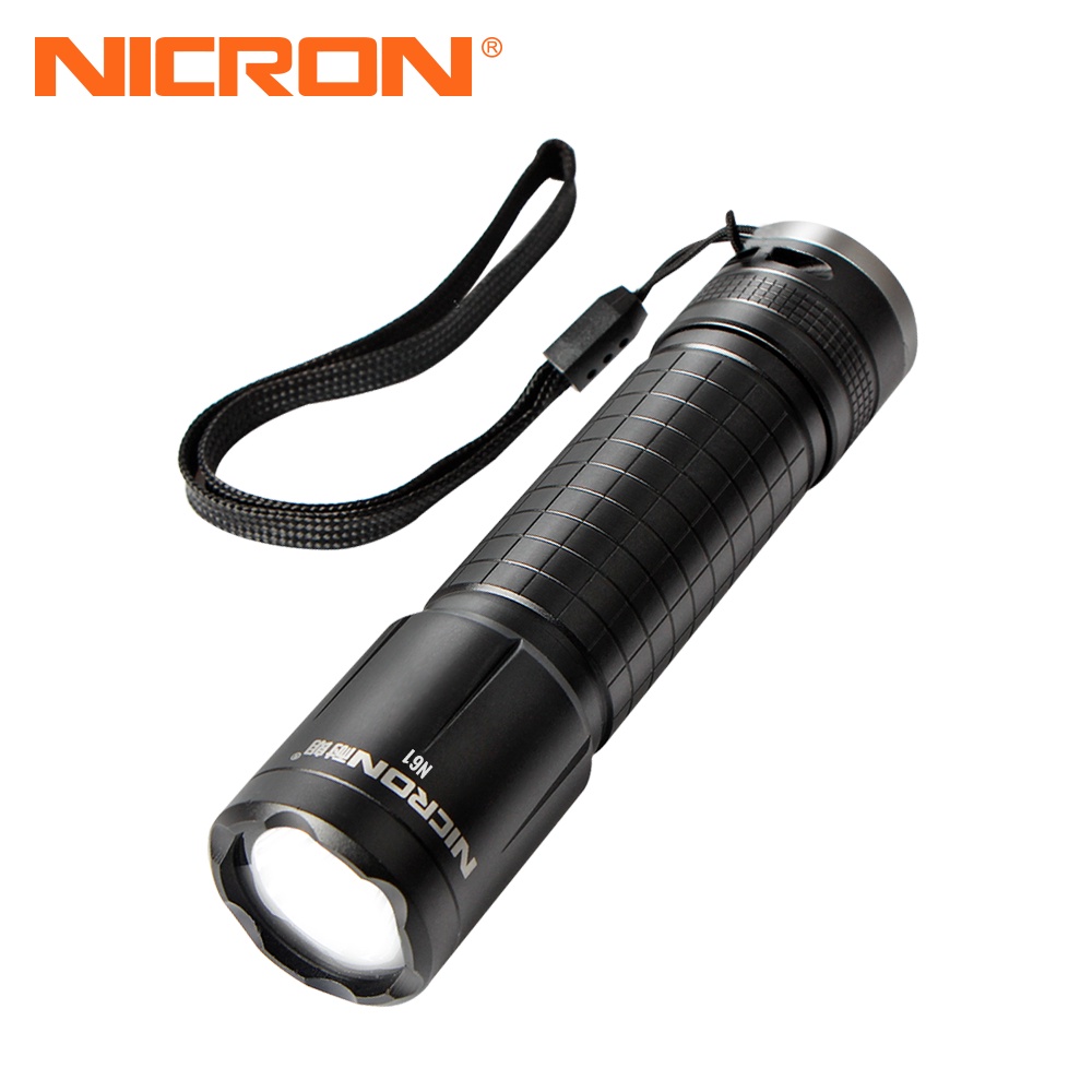 NICRON 5W Compact USB Re chargeable Flashlight 300LM 170M Beam Distance ...