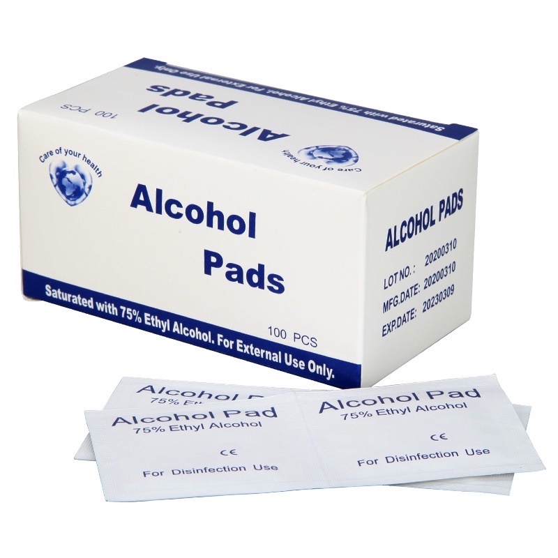 100 pcs Alcohol Cotton Pads, Disinfection Cotton Pads, Boxed Alcohol ...
