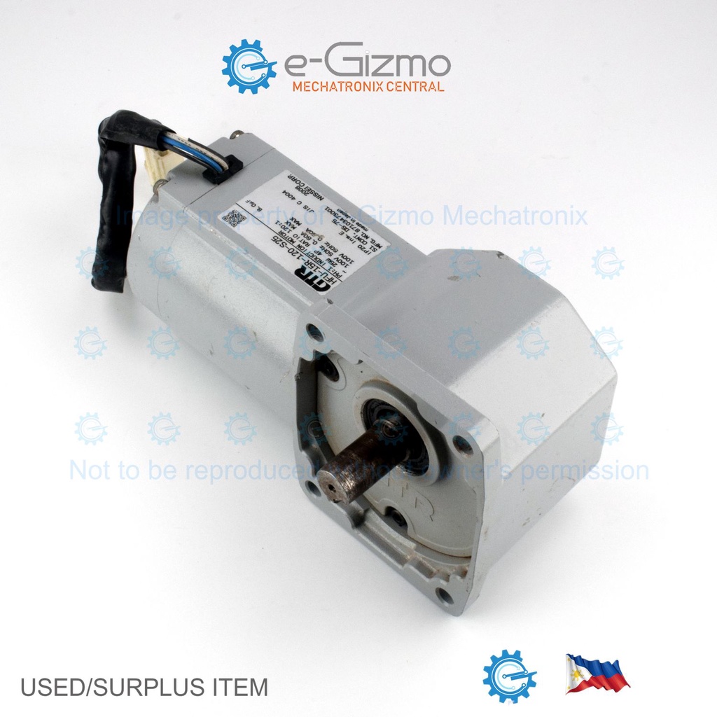 GTR Gear Motor Angled Gear Head 100VAC Single Phase HFU-15R-120-S25 ...