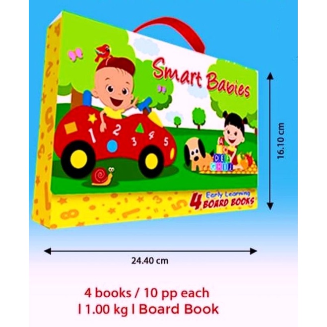SMART BABIES EARLY LEARNING BOARD BOOKS WITH CARRY CASE (SET OF 4 ...