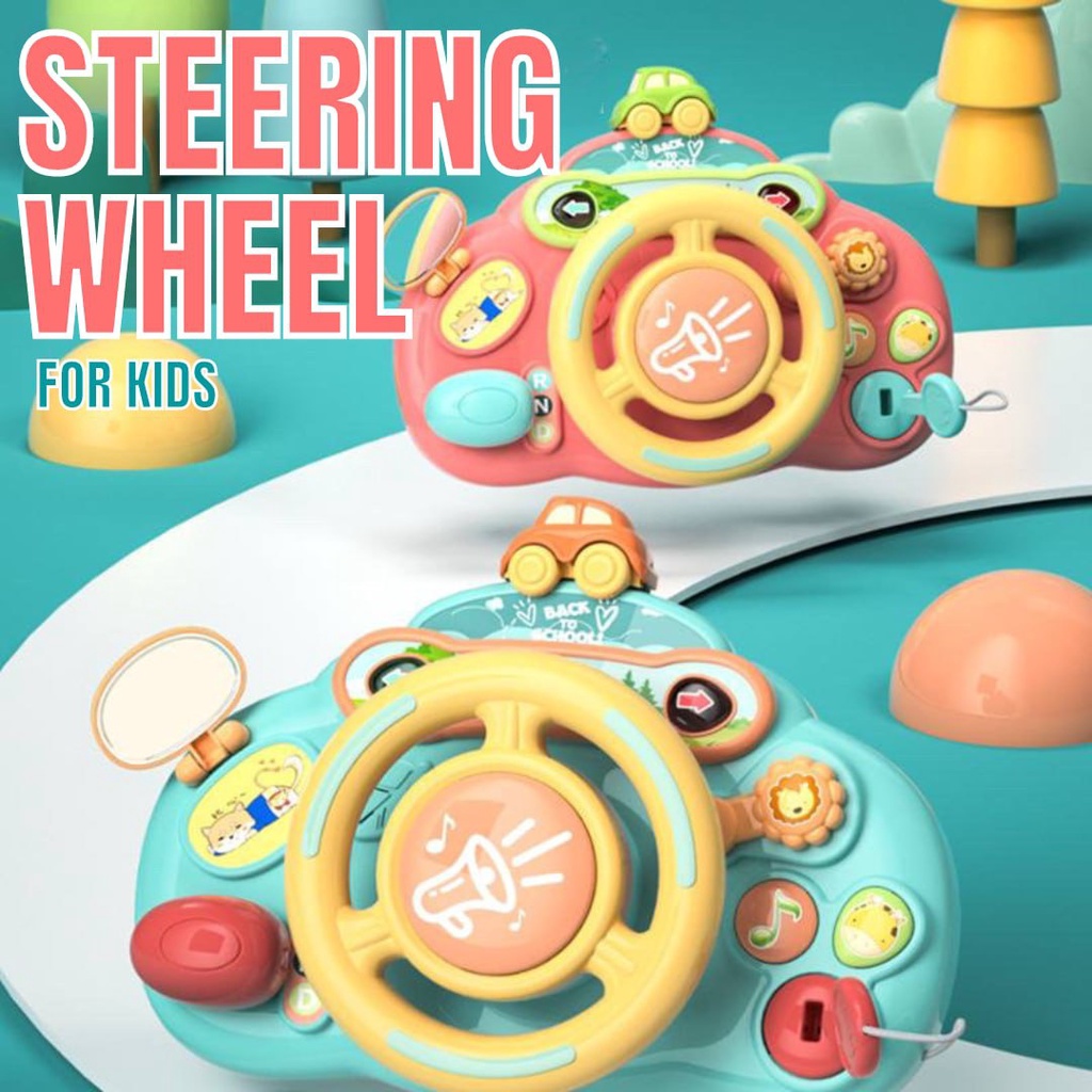 SOBEBEAR Steering Wheel First Driving Educational Baby Musical Toy with ...